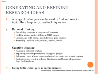Lecture 2 generating the research idea | PPT