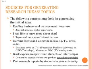 Lecture 2 generating the research idea | PPT