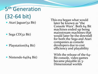 Lecture 2 history of video games (Game Development) | PDF
