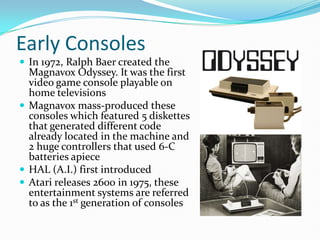 Lecture 2 history of video games (Game Development) | PPT