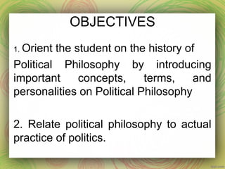 Lecture 2 POLITICAL PHILOSOPHY/THOUGHT and THEORY | PPT