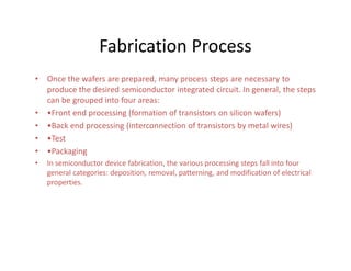 Lecture 2 ic fabrication processing & wafer preparation | PDF