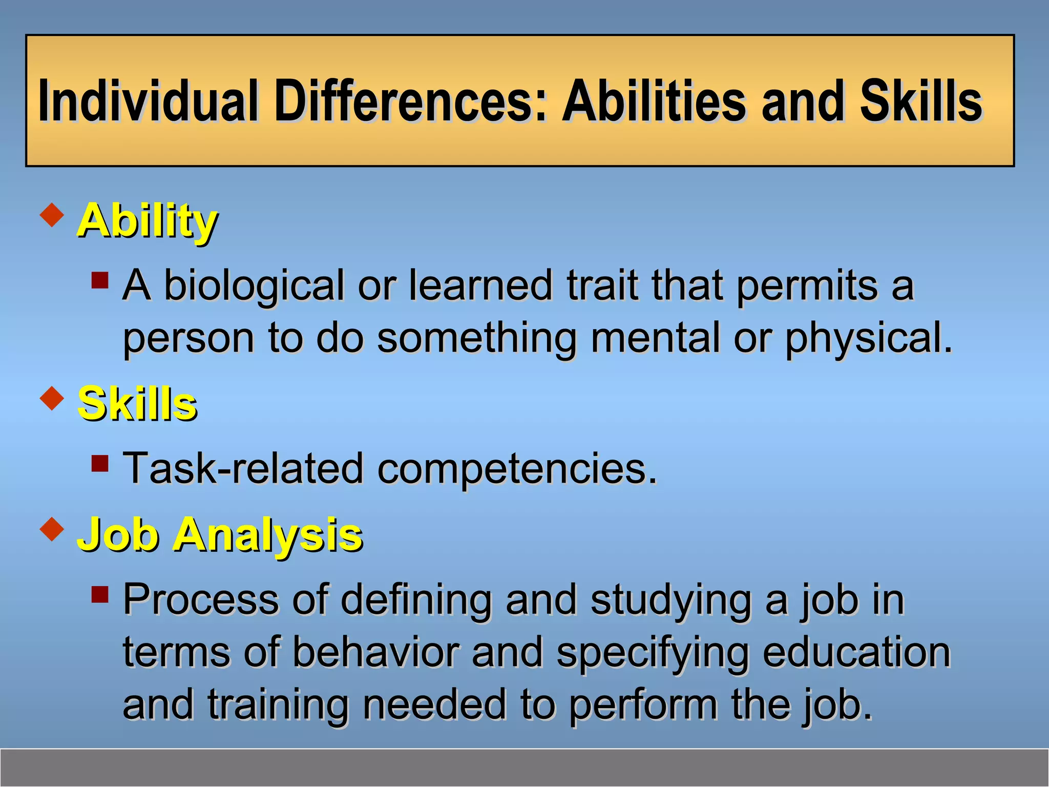 Lecture 2 individual differences & behaviors | PPT