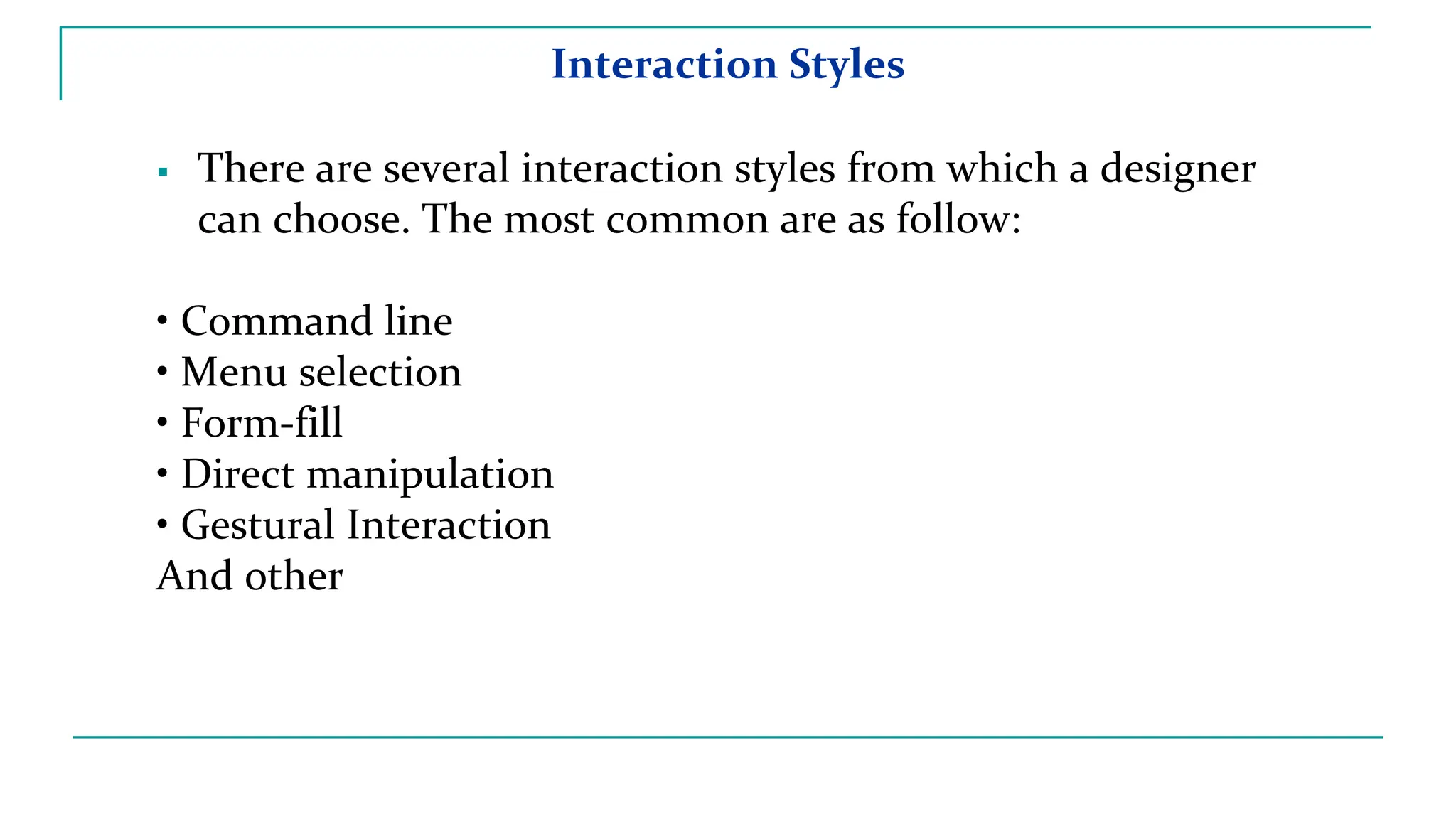 Human computer interaction chapter 2 interaction Styles.pptx