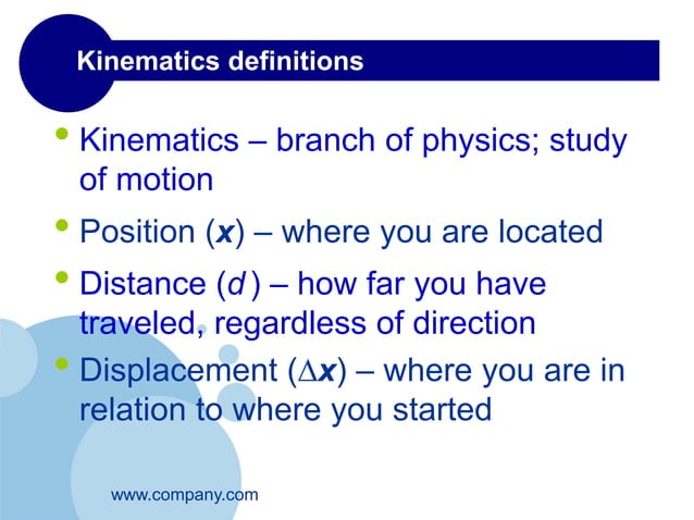 Lecture 2 kinematics | PPT