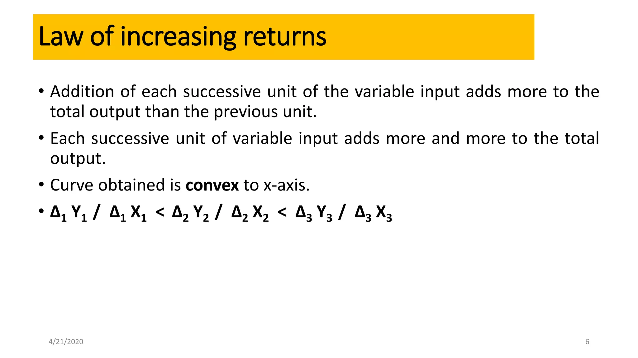 Lecture 2 - Law of Returns to a Factor | PPTX