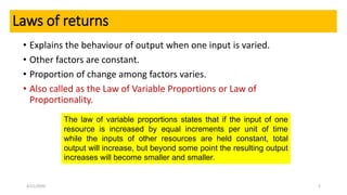 Lecture 2 - Law of Returns to a Factor | PPTX