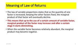 Lecture 2 - Law of Returns to a Factor | PPTX
