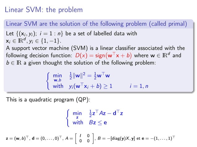 Lecture 2: linear SVM in the Dual | PPT