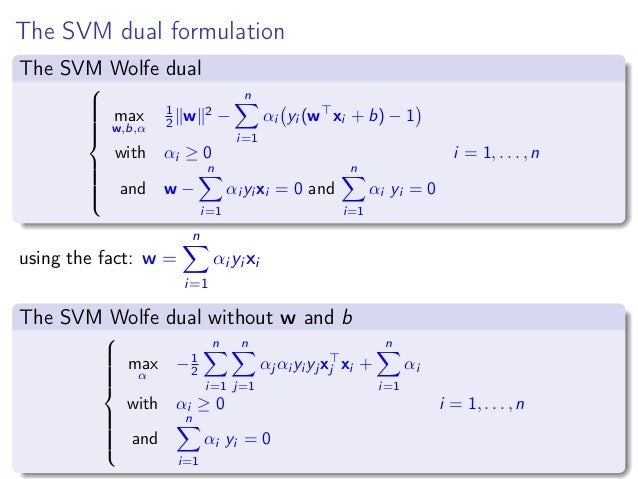 Lecture 2: linear SVM in the Dual