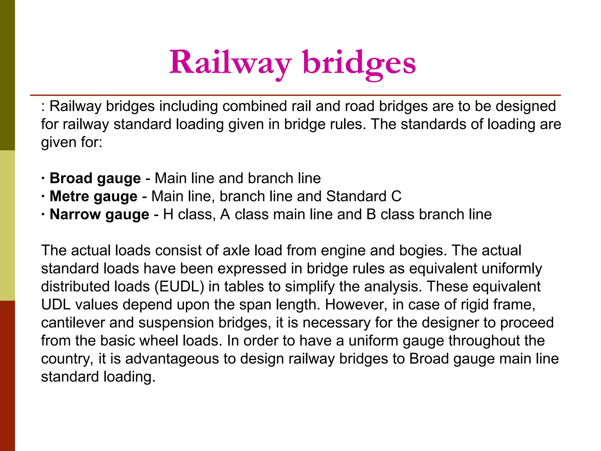 Lecture 2 loads on bridges civil engineering | PPT