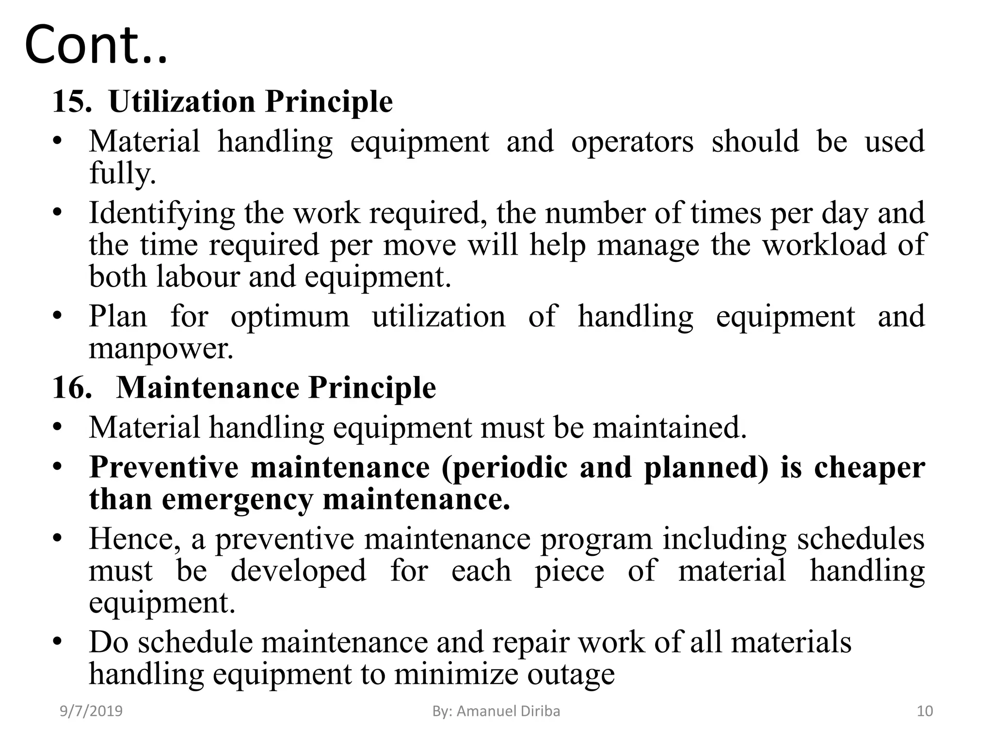 Lecture 2 Material Handling Equipment | PPTX
