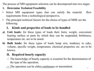 Lecture 2 Material Handling Equipment | PPTX