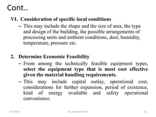 Lecture 2 Material Handling Equipment | PPTX
