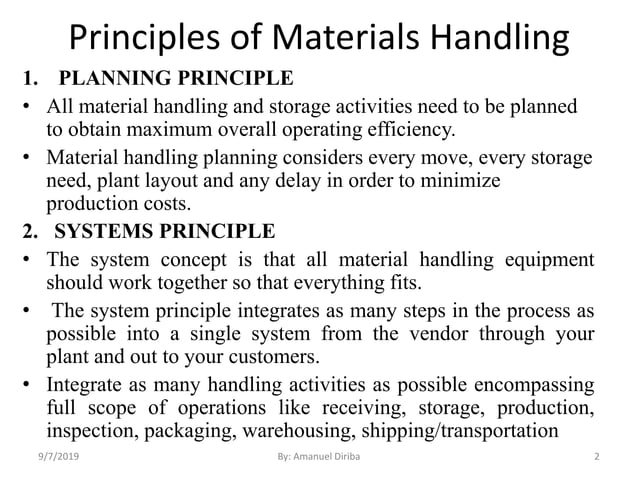 Lecture 2 Material Handling Equipment | PPTX