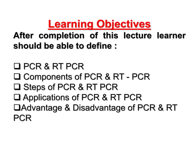 Lecture 2 , mbbs students. pcr, rt pcr, | PPT