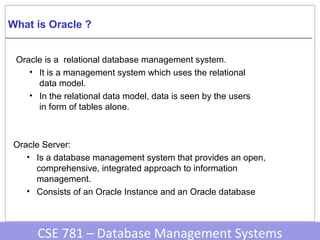 Lecture2 oracle ppt | PPT