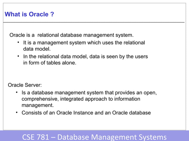 Lecture2 Oracle Ppt Ppt