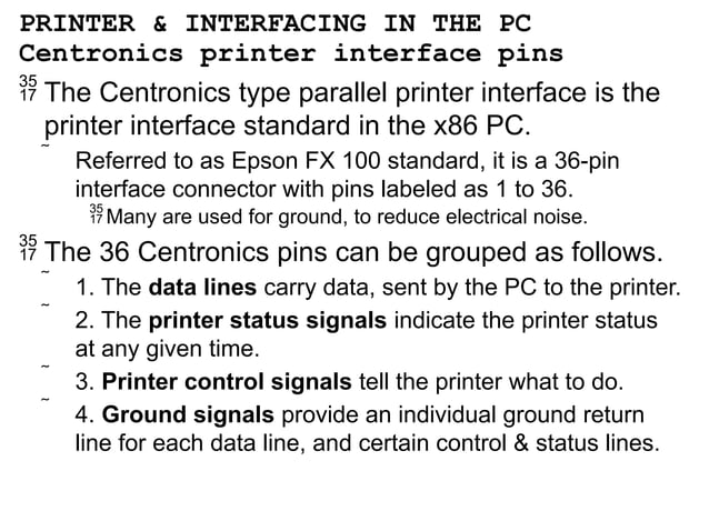 microprocessor systems Lecture 2 Parallel port | PPT