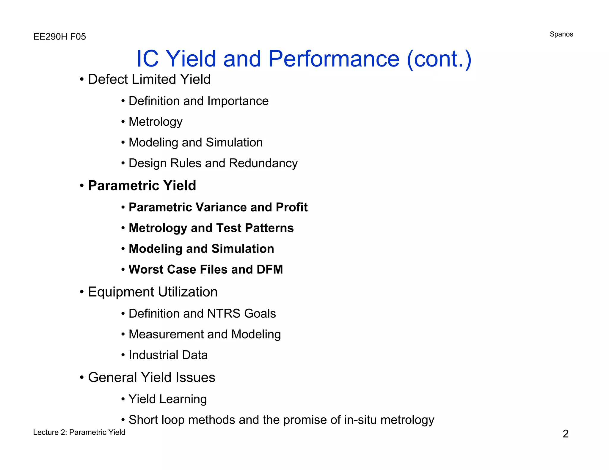 Lecture 2 Parametric Yieldpdf Computer Networking Computing