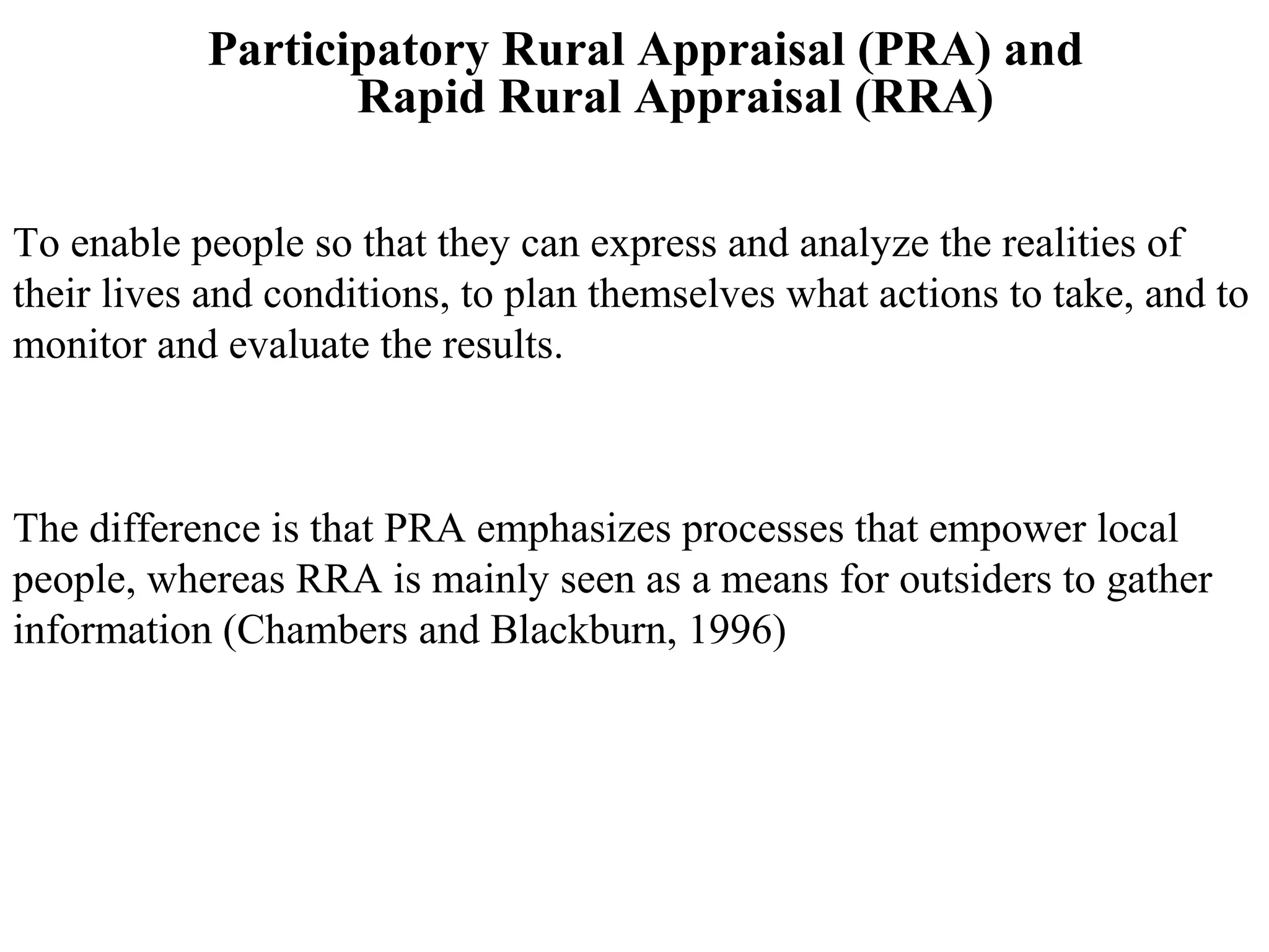 Participatory approaches to rural development | PPT