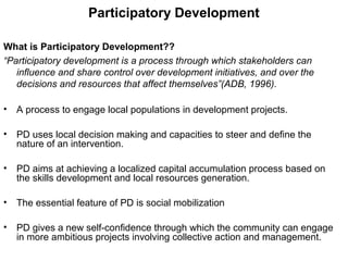 Participatory approaches to rural development | PPT