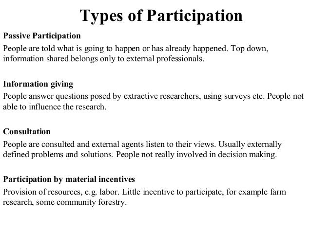 Participatory approaches to rural development