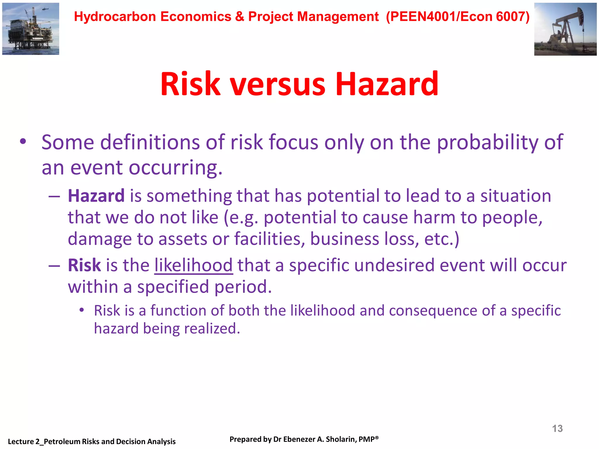Lecture 2 petroleum risks & decision analysis(4) | PDF