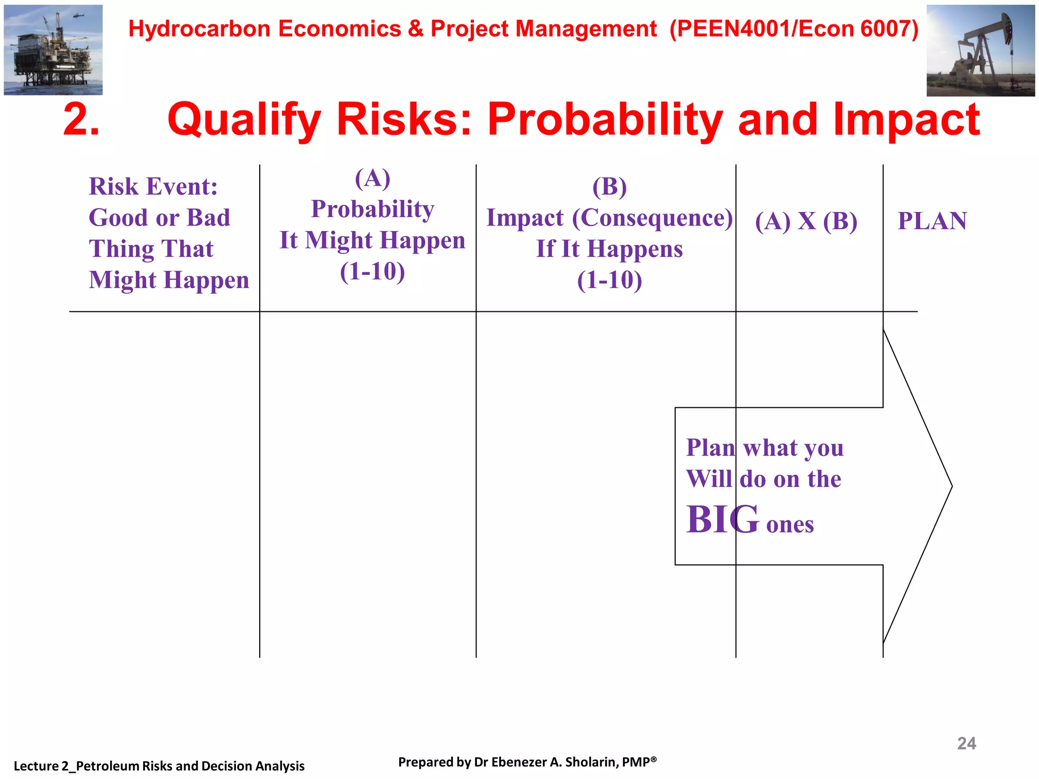 Lecture 2 petroleum risks & decision analysis(4) | PDF