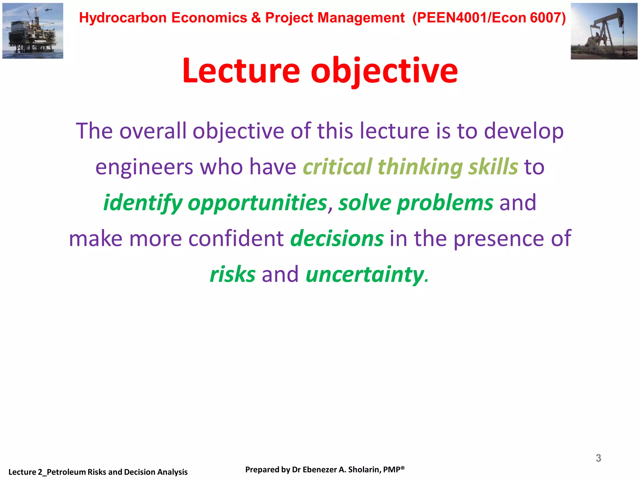 Lecture 2 petroleum risks & decision analysis(4) | PDF