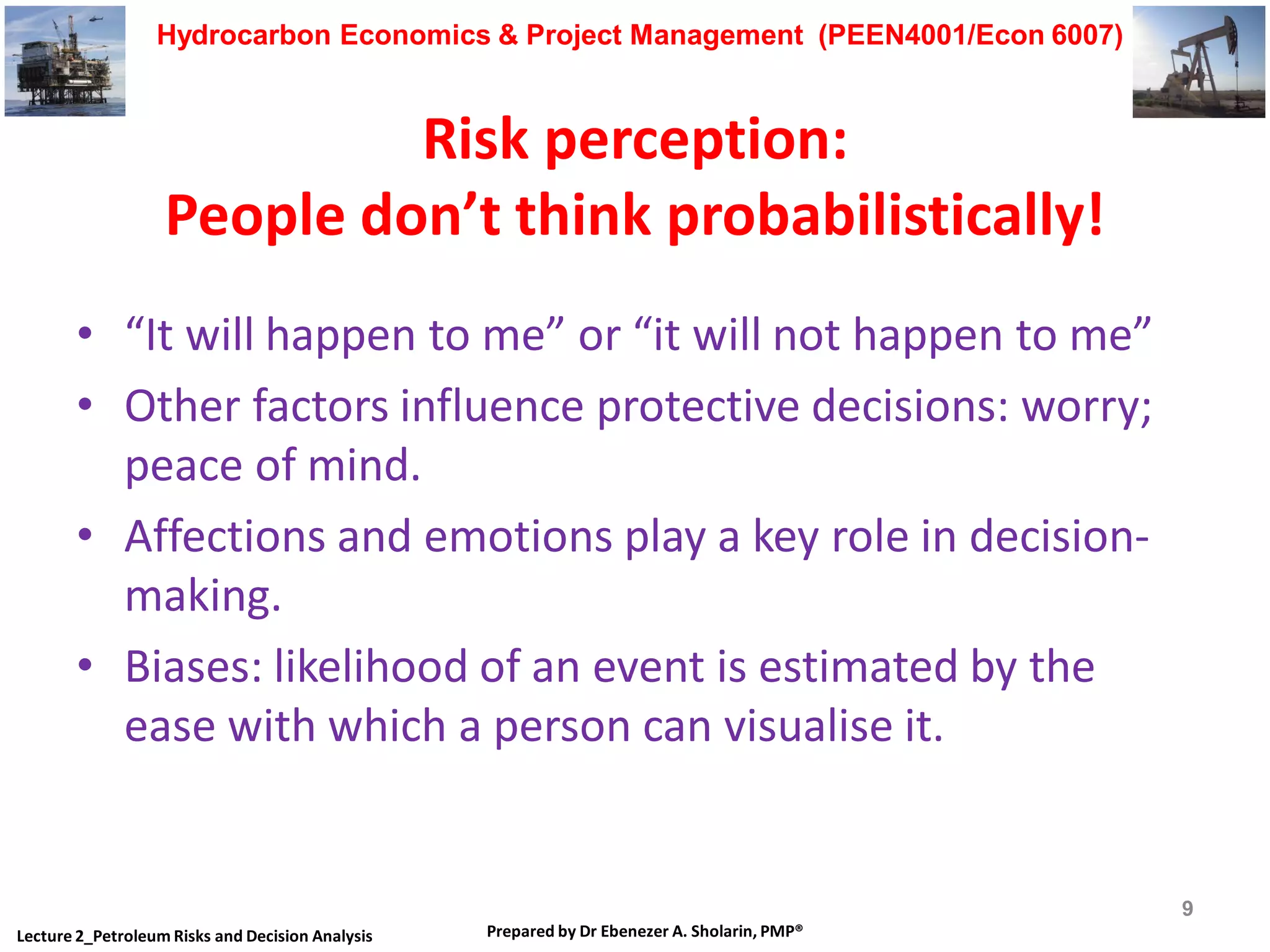 Lecture 2 petroleum risks & decision analysis(4) | PDF