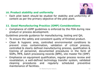Pilot plant Scale Up Techniques: General considerations | PPT