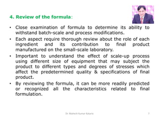Pilot plant Scale Up Techniques: General considerations | PPT