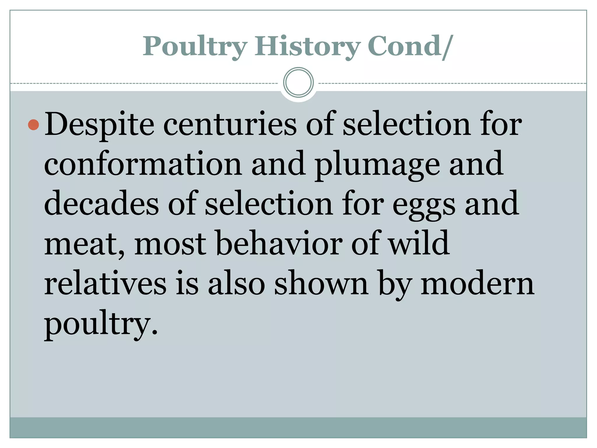 Poultry Lecture 2 (Poultry History) | PPTX