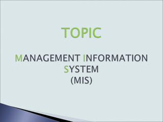 Lecture #2 - About MIS | PPT