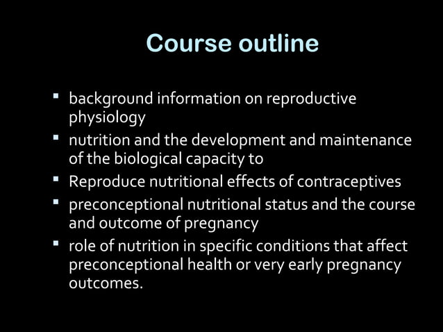 Preconception nutrition | PPT