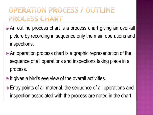 Lecture 2 process charts work study | PPTX | Chemistry | Science