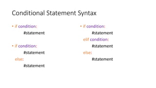 Lecture 2 python conditional (ewurc) | PPT