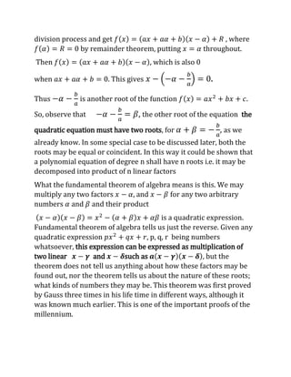 Lecture 1.2 quadratic functions | PDF