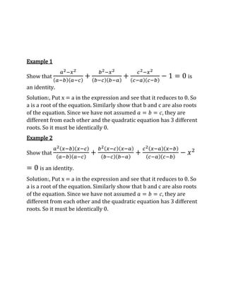 Lecture 1.2 quadratic functions | PDF