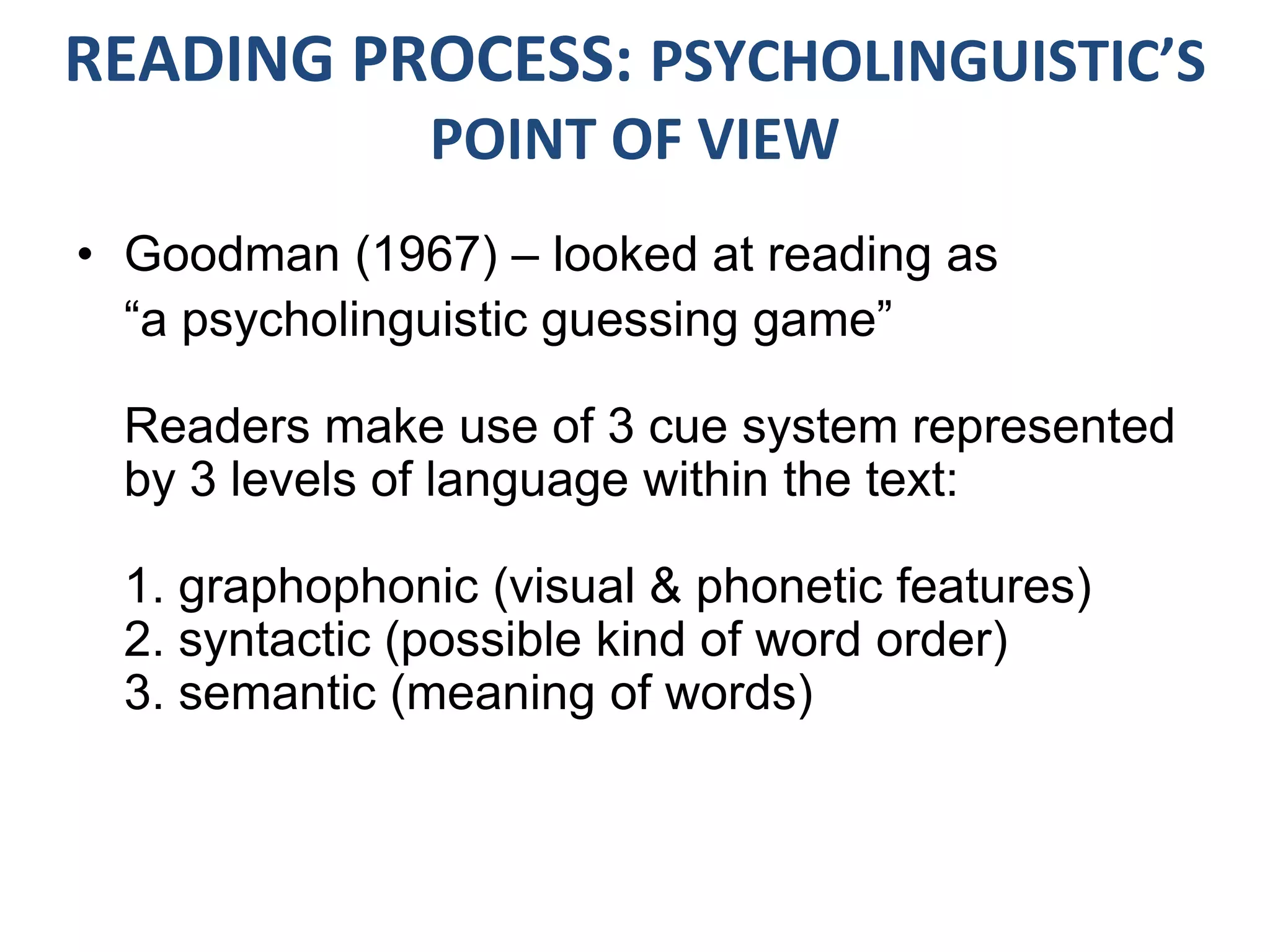 Lecture 2 reading process & models of reading | PPT