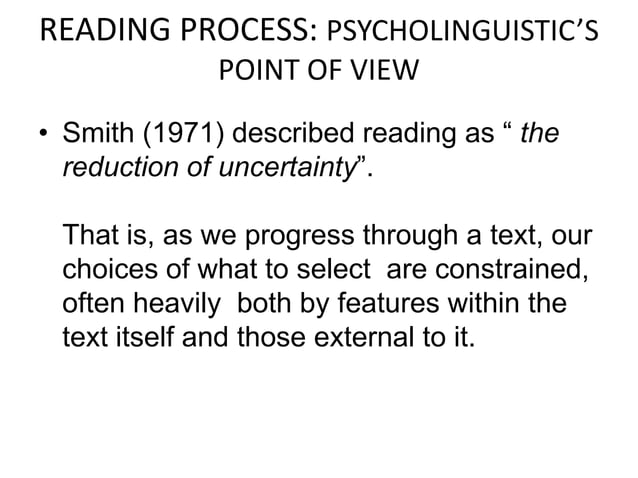 Lecture 2 reading process & models of reading | PPT