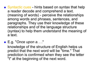 Lecture 2 reading process & models of reading | PPT