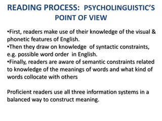 Lecture 2 reading process & models of reading | PPT