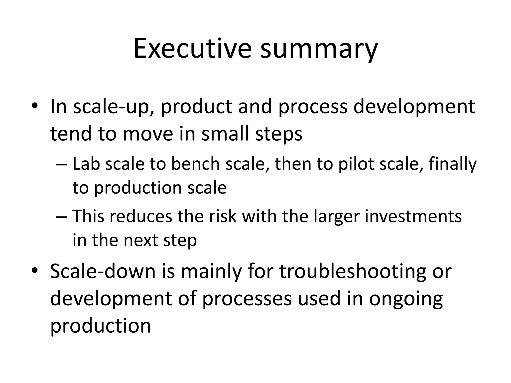 Scale-up and scale-down of chemical processes | PPTX