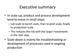Scale-up and scale-down of chemical processes | PPTX