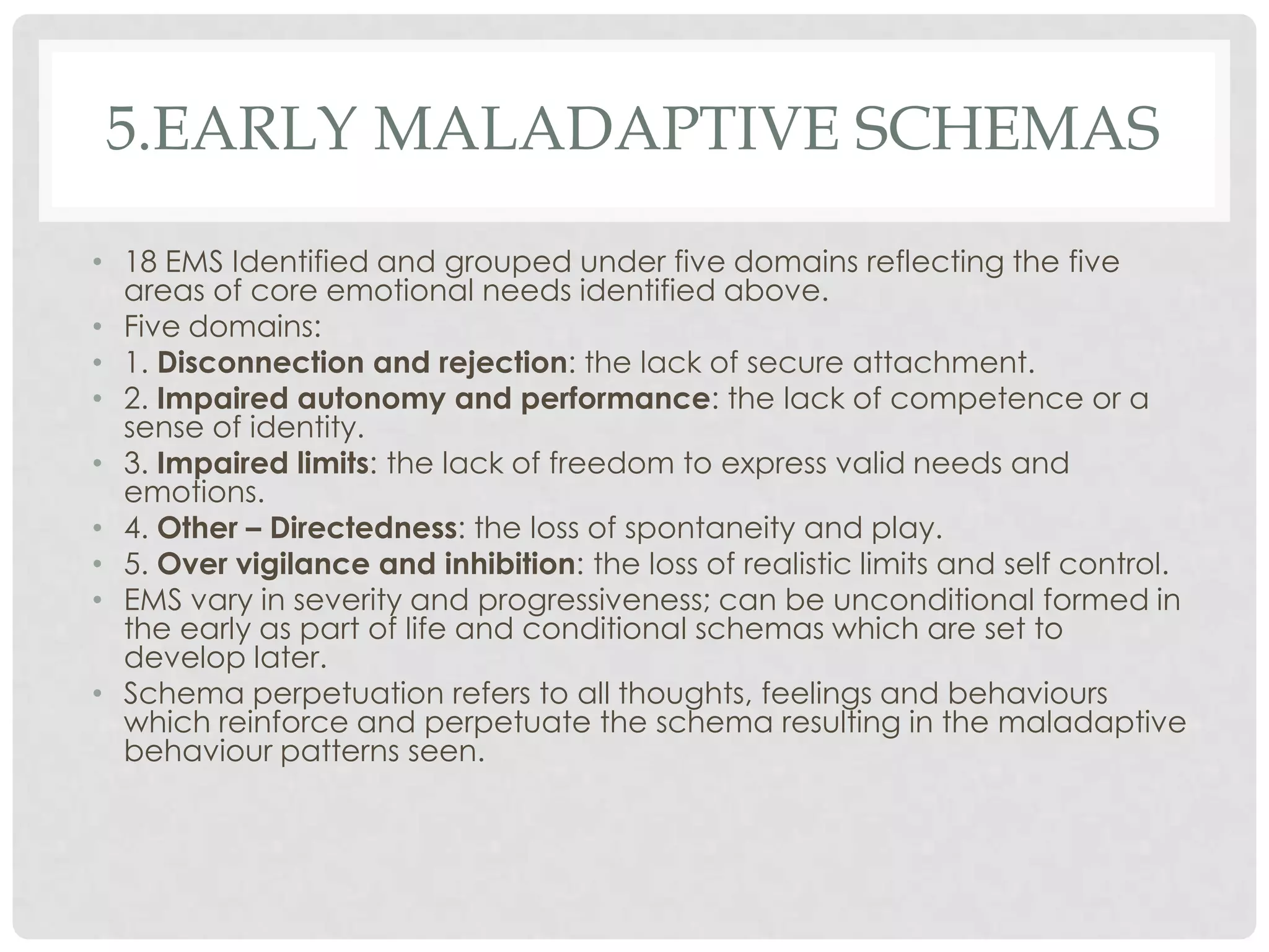 Lecture 2 schema therapy overview & early maladaptive schemas | PPTX