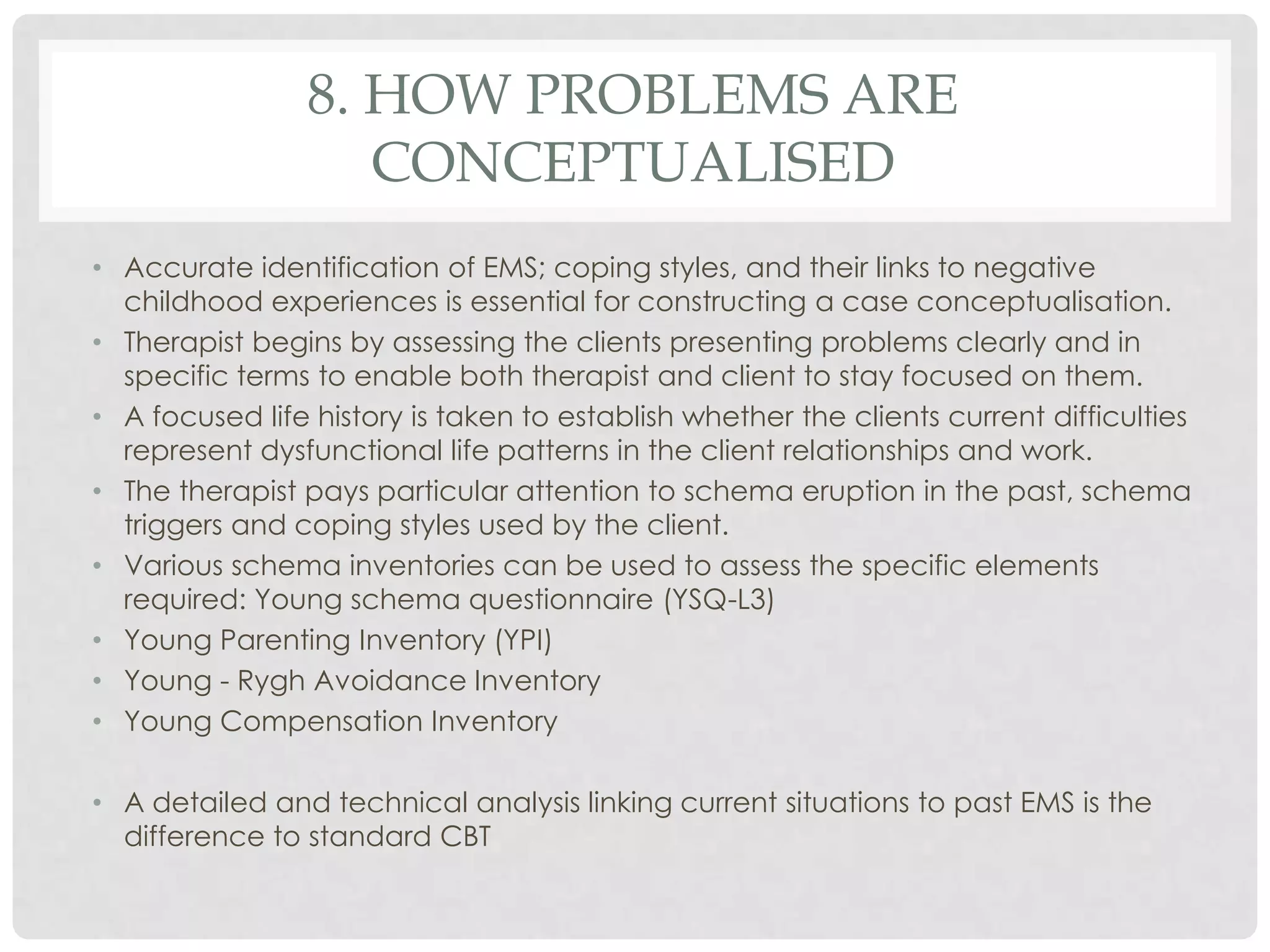 Lecture 2 schema therapy overview & early maladaptive schemas | PPTX