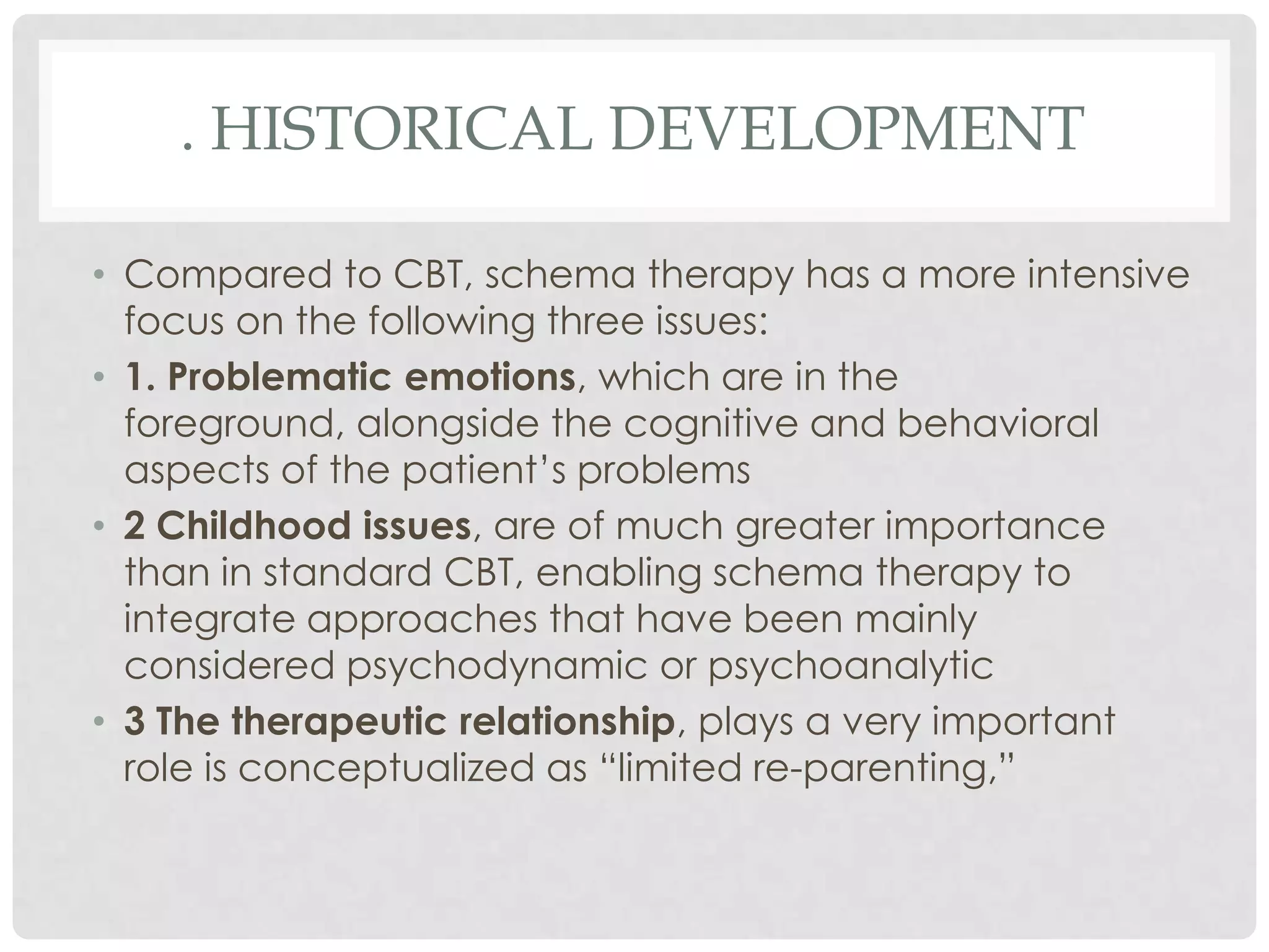 Lecture 2 schema therapy overview & early maladaptive schemas | PPTX