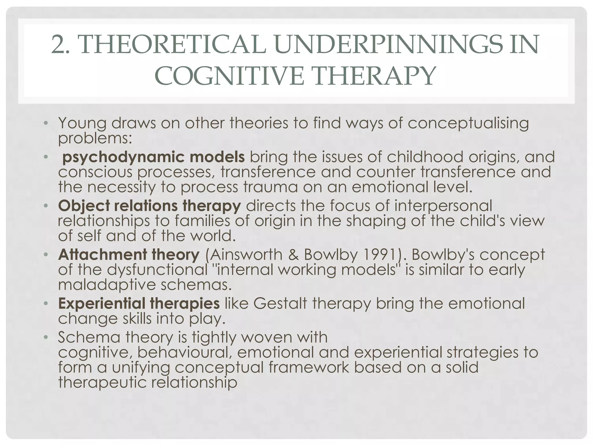 Lecture 2 schema therapy overview & early maladaptive schemas | PPTX